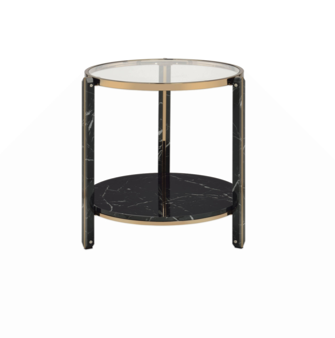 Mercer41 Thistle End Table, Clear Glass, Faux Marble | Wayfair