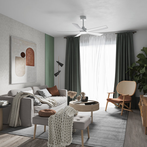 Ebern Designs 52" 5 - Blade Modern Ceiling Fan With Led Lights Remote ...