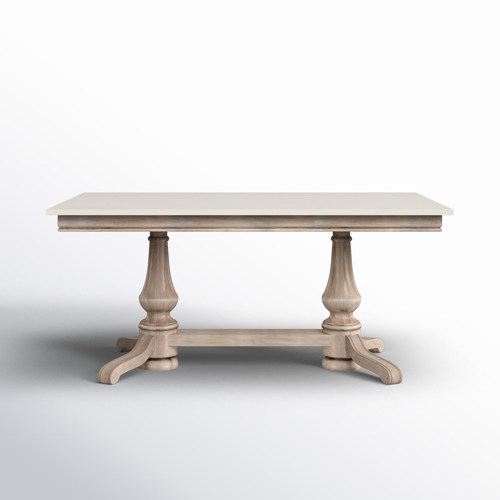 Birch Lane™ Aberdale 66" Trestle Dining Table with Marble Top | Birch Lane