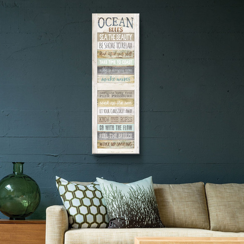 Highland Dunes 'Ocean Rules' Graphic Art Print on Canvas & Reviews ...