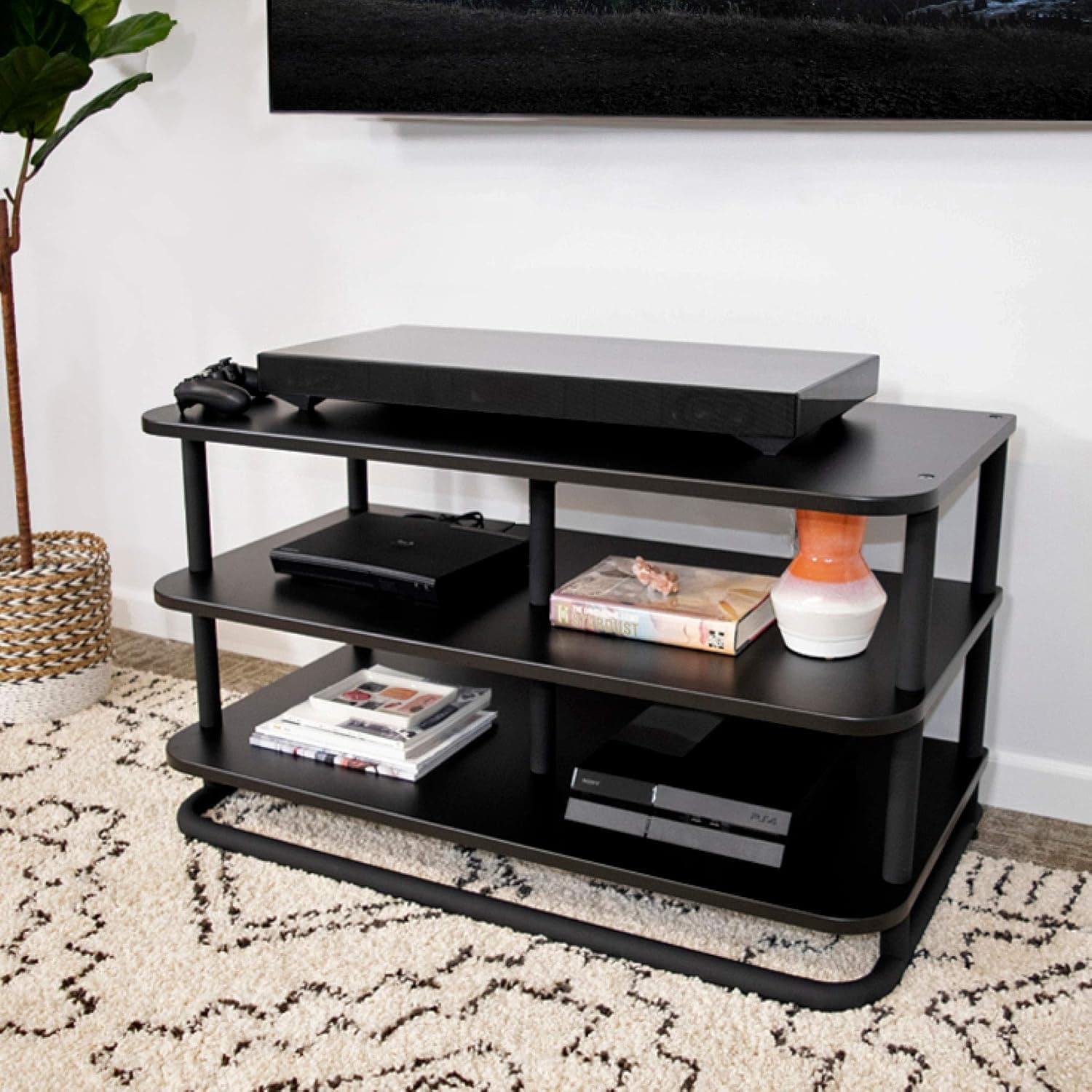 Orren Ellis Heavy Duty AV Equipment Stand With 400Lb Capacity ...