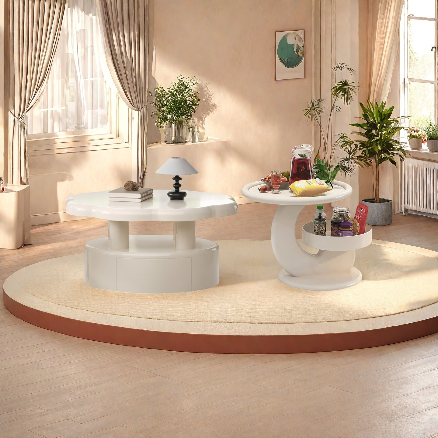 Ebern Designs Luxury Cream - Colored Coffee Table | Wayfair