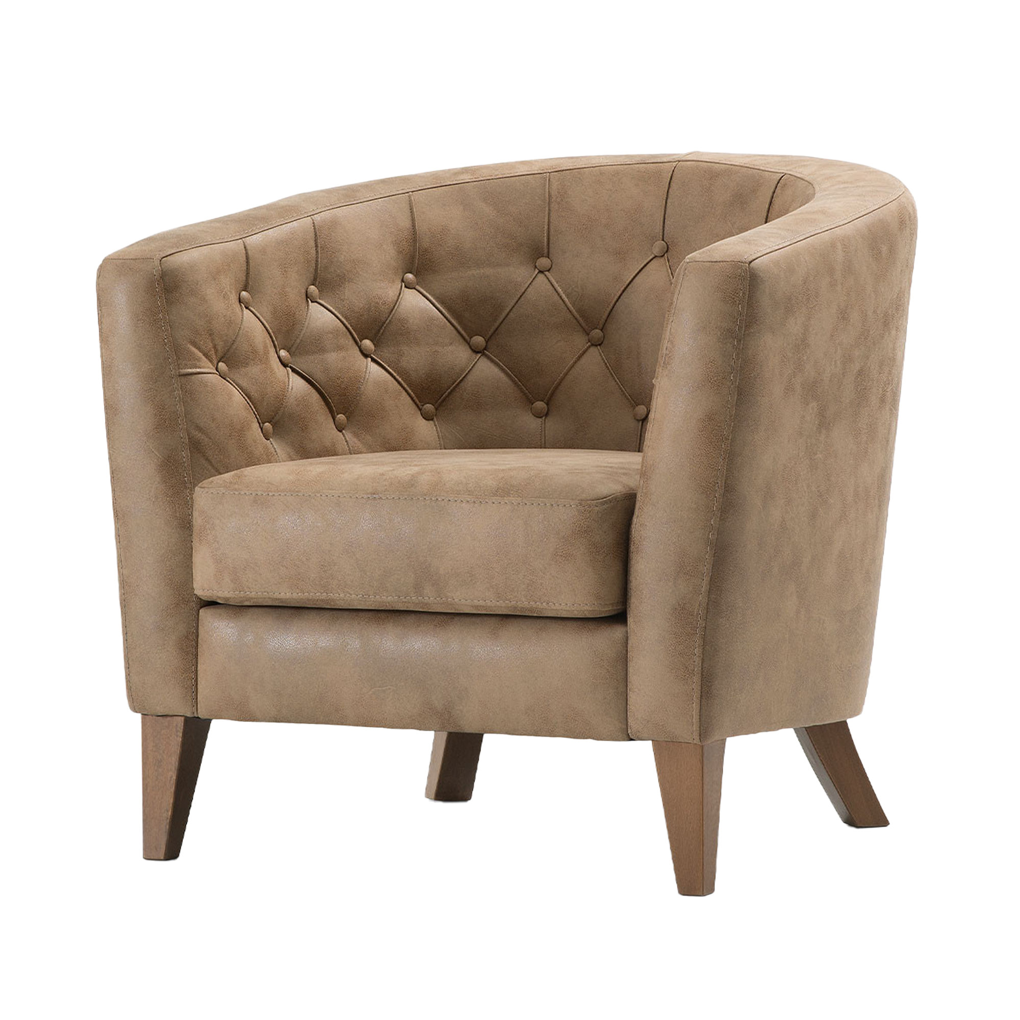 SpiritHome Hornbeam Legs Barrel Wing Chair | Wayfair