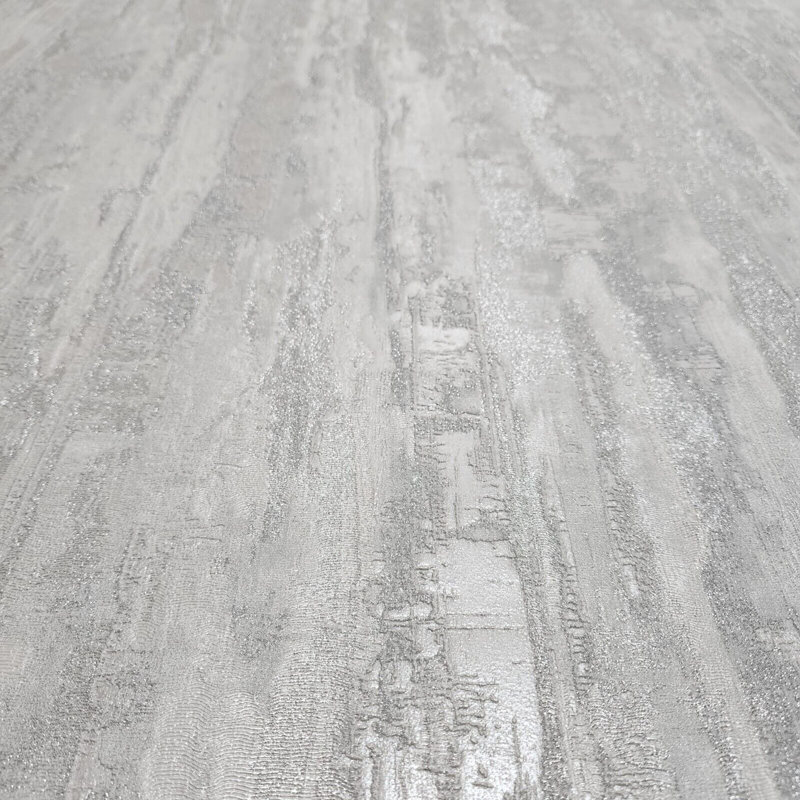 Hokku Designs Kerrah Gray White Silver Metallic Faux Distressed Metal ...