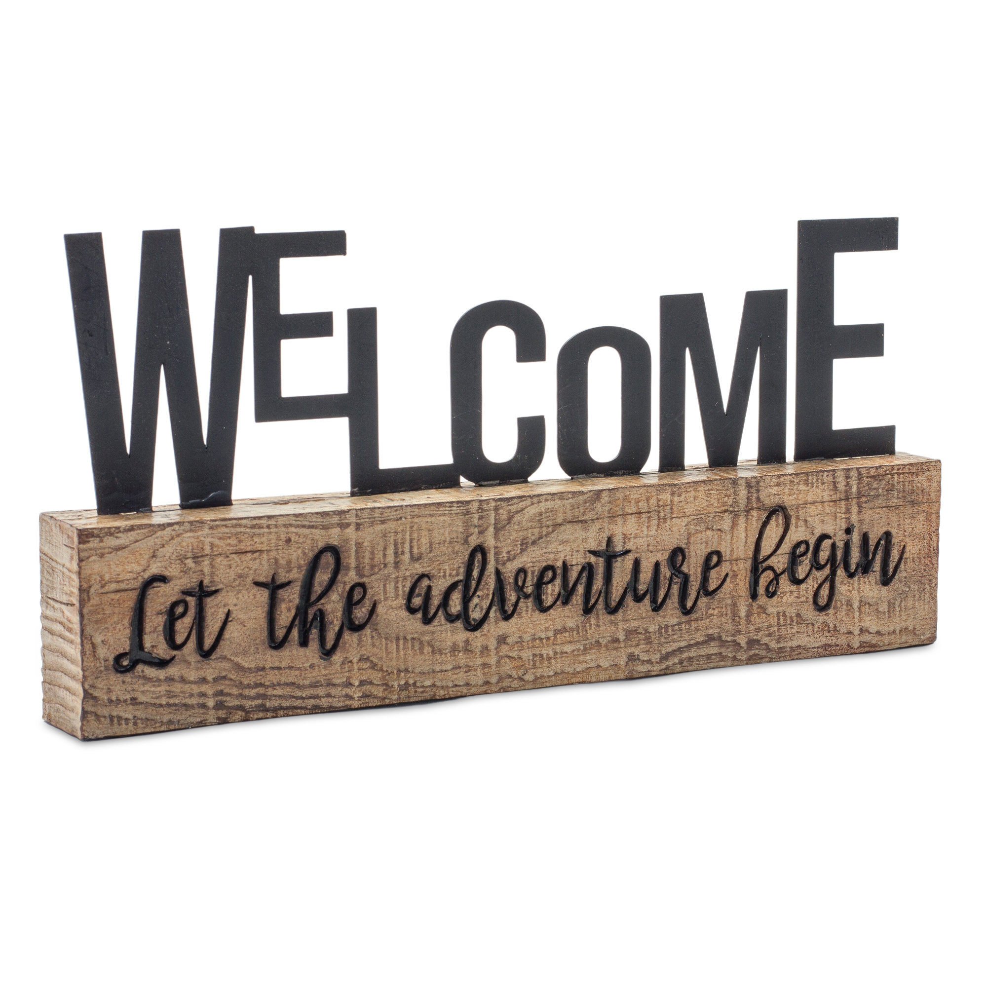 17 Stories Explore and Welcome Tabletop Sentiment Sign (Set of 2 ...