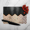 Andrew Lee Marble Zig Zag Pattern Glass Chopping Board | Wayfair.co.uk