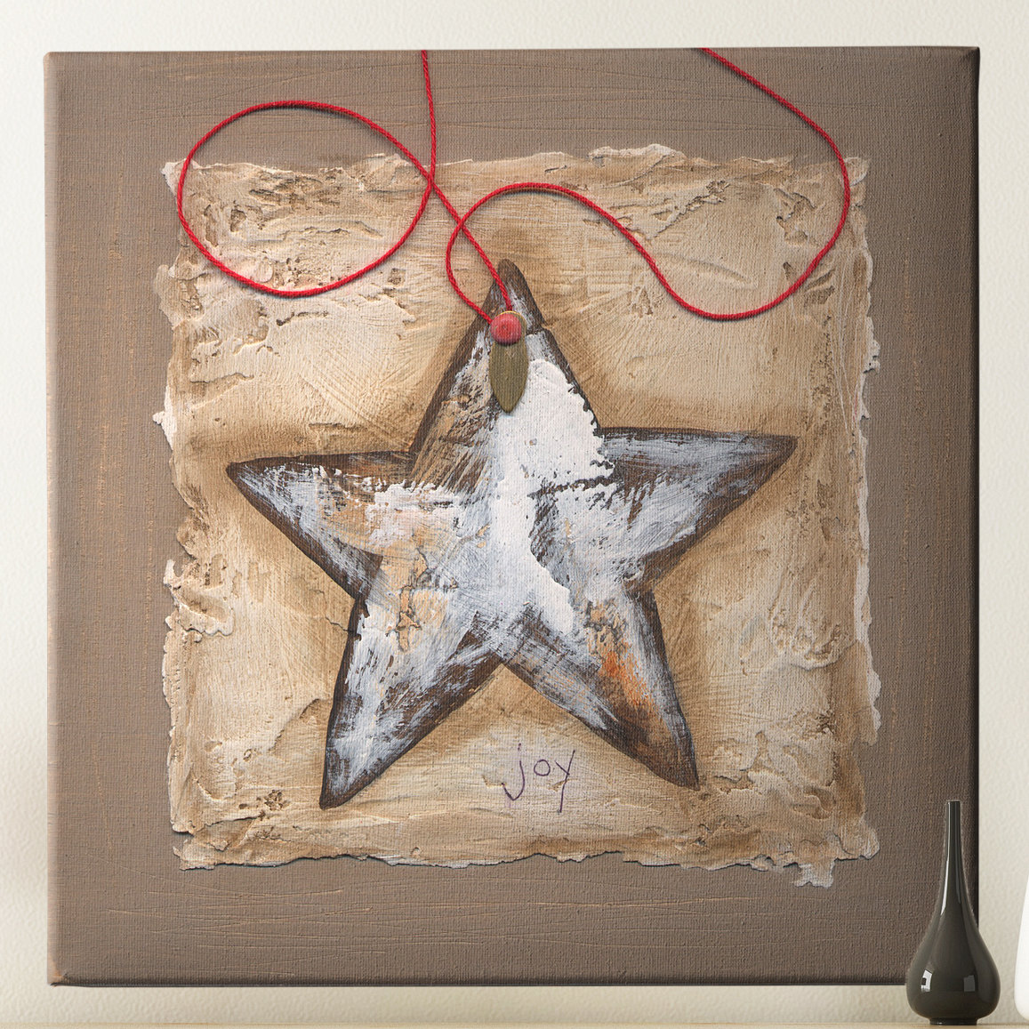 The Holiday Aisle® 'String Star' Painting Print on Wrapped Canvas ...