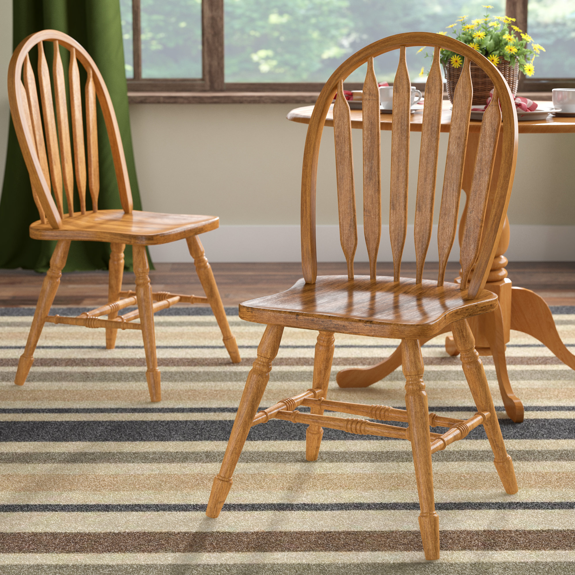Rosalind Wheeler Clermeau Solid Wood Windsor Back Side Chair & Reviews ...