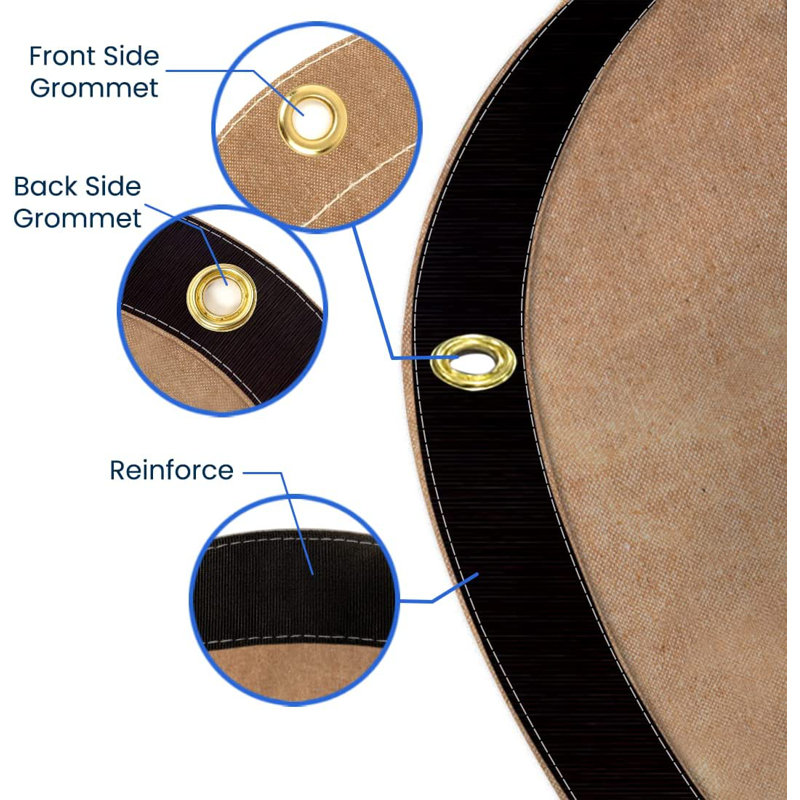 Covers & All Heavy Duty Waterproof Round Canvas Tarp with Grommet ...