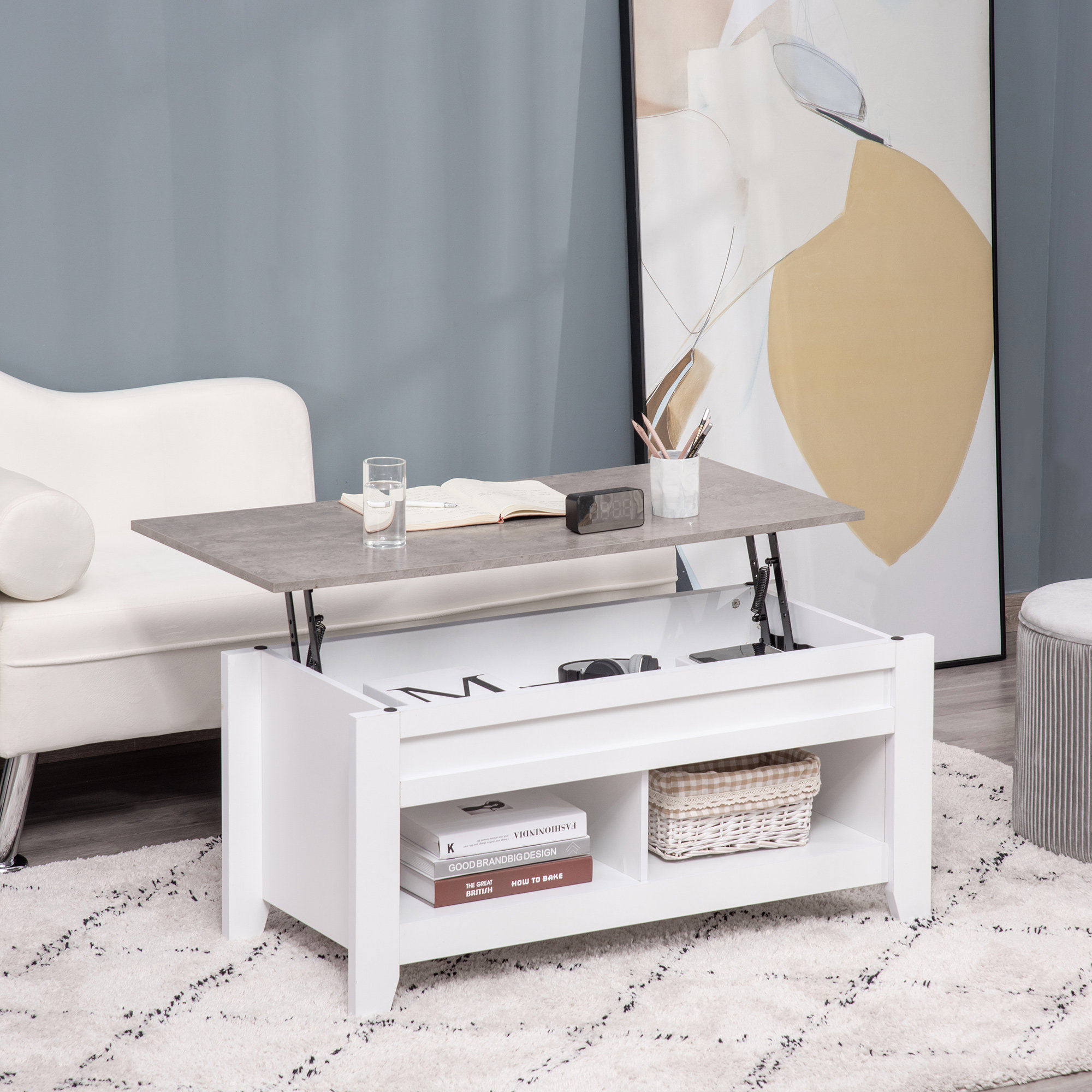 Latitude Run® Miralena Lift Top 4 Legs Coffee Table with Storage ...
