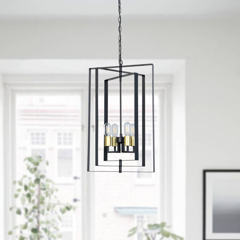 Corrigan Studio® Atavion 4-Light Lantern Square / Rectangle Chandelier ...