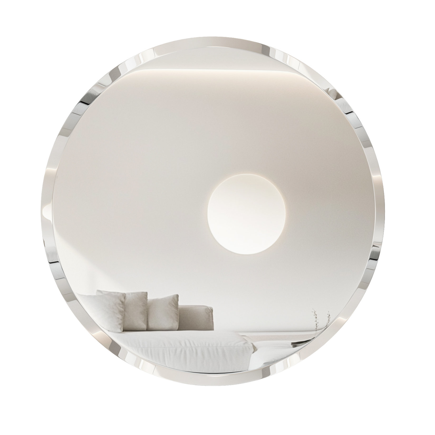 Wrought Studio™ Frameless Round Circle Beveled Wall Glass Mirror ...