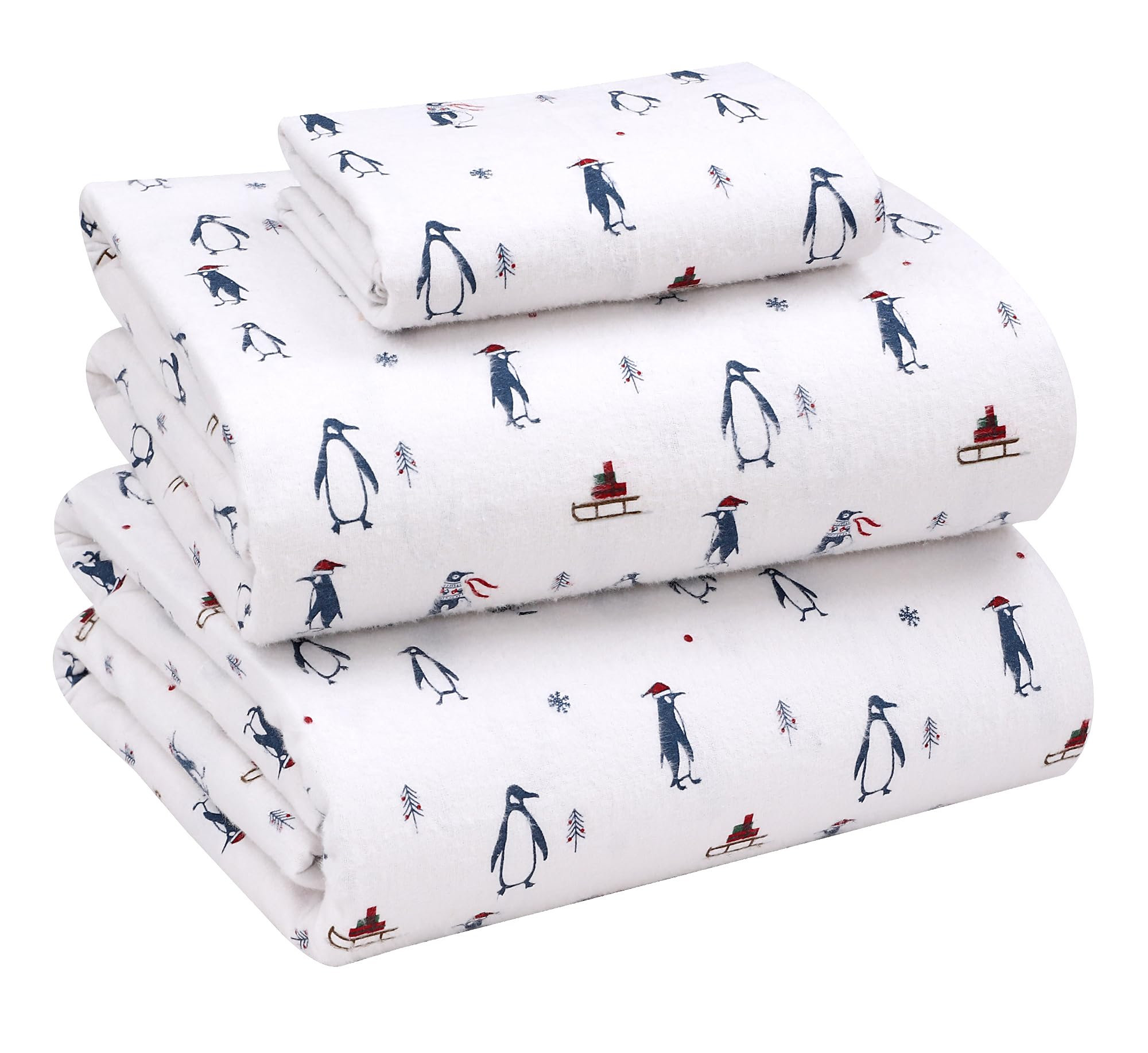 Ruvanti 100% Cotton Flannel Sheet Set 4 Piece Warm Cozy Fall Sheets 16 ...