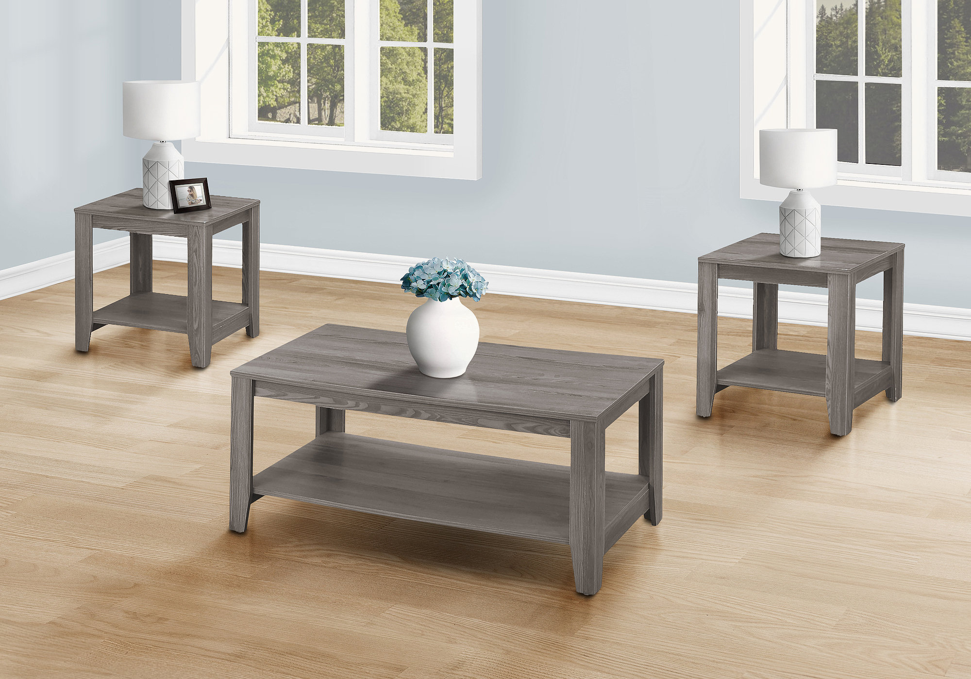 Winston Porter Laderas 3-Piece Modern Table Set - Coffee Table & 2 ...