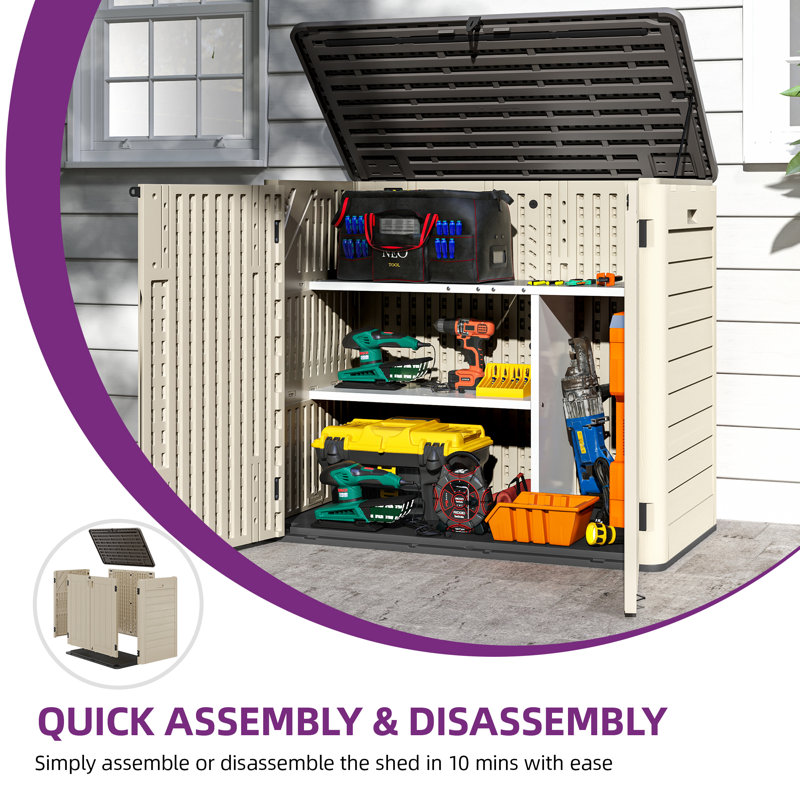 Balconera 4 ft.W X 3.5 ft.H Outdoor Storage Unit with Shelving | Wayfair