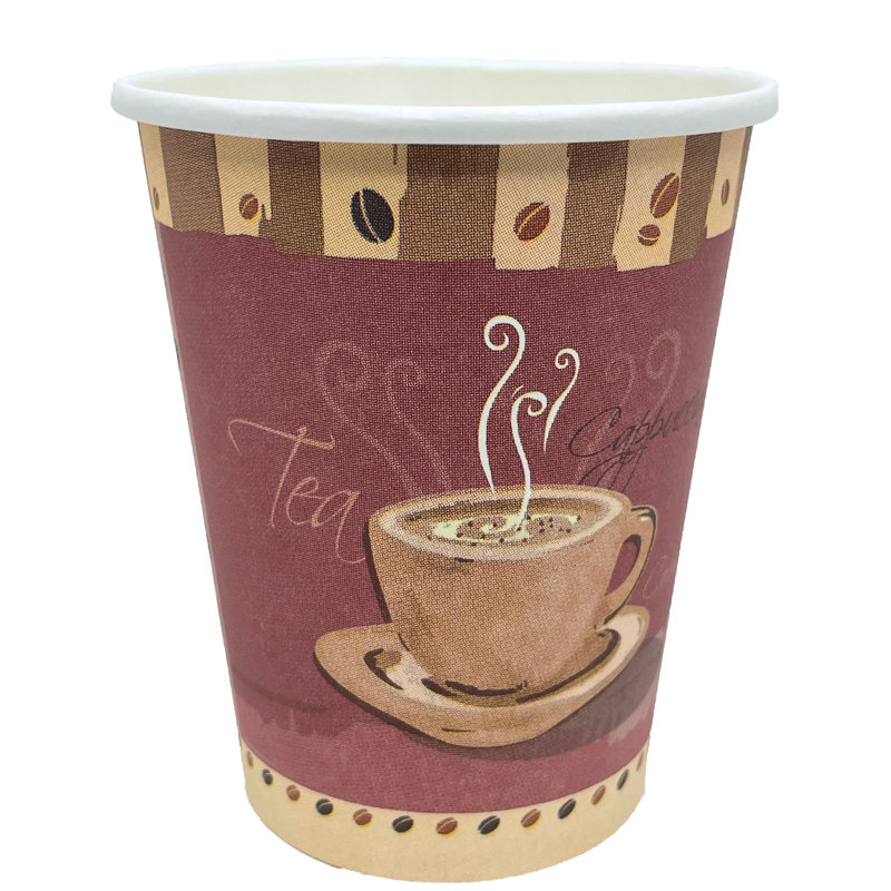 Nicole Fantini 8oz Disposable Multi-Colored Paper Coffee Cups with Lids ...