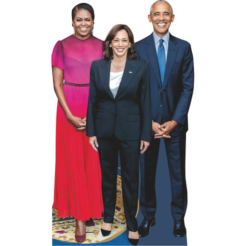 Wet Paint Printing H38223 Barack Michelle Obama Kamala Harris Cardboard ...