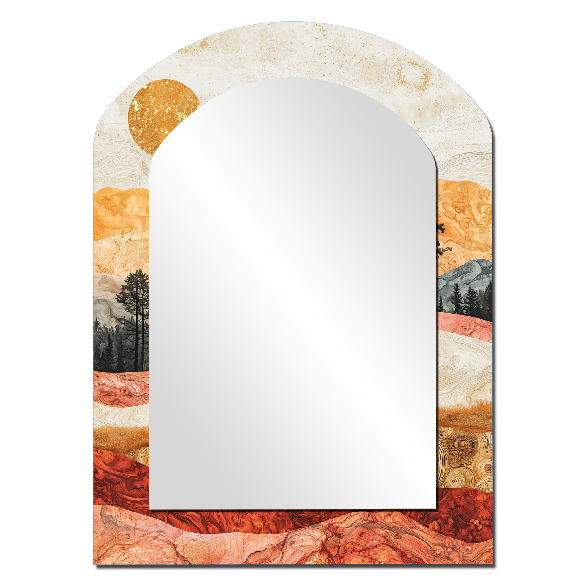 George Oliver Pastel Cow Into The Golden Landscape I - Cow Arch Large ...