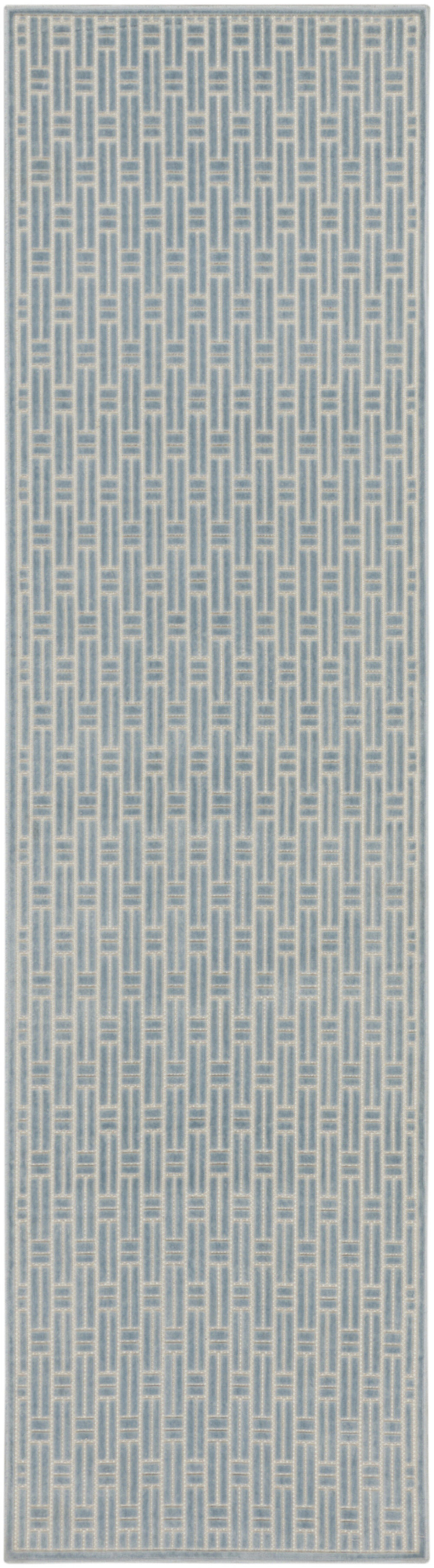 Nourison Washable Charm 3' x 5' Blue Ivory Modern Indoor Rug | Wayfair