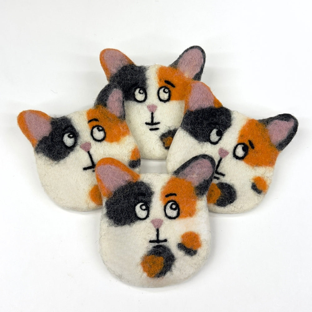 Red Barrel Studio® Handmade Felt Coaster, Calico Cat, set of 4 | Wayfair