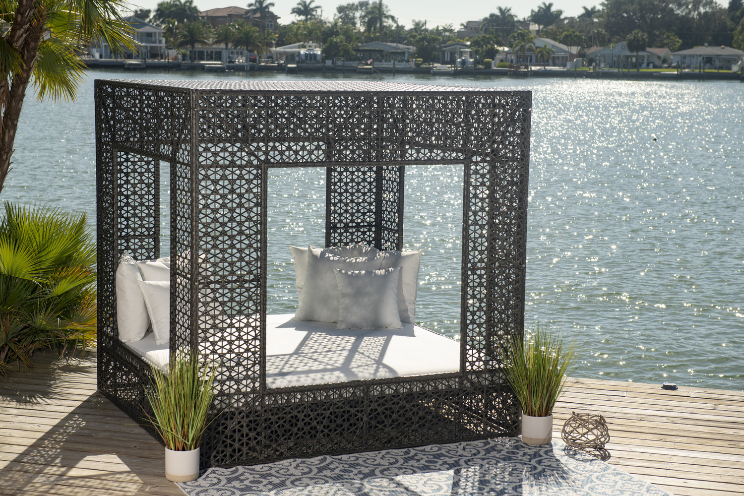 Panama Jack Outdoor 79" Wide Outdoor Wicker Rectangular Patio Daybed ...