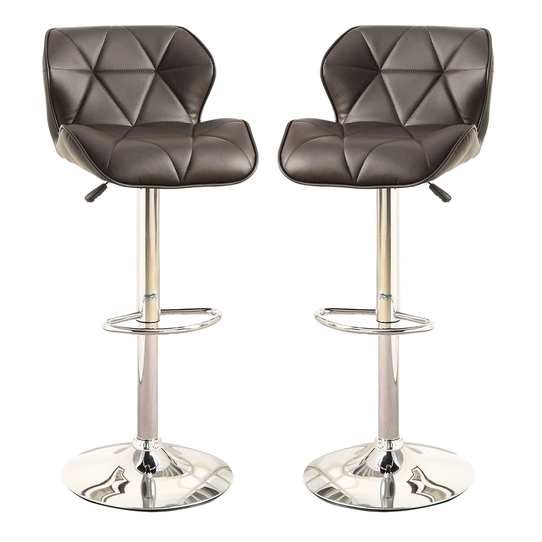 Latitude Run® Of 2 Modern Adjustable Counter Stools - Faux Leather ...