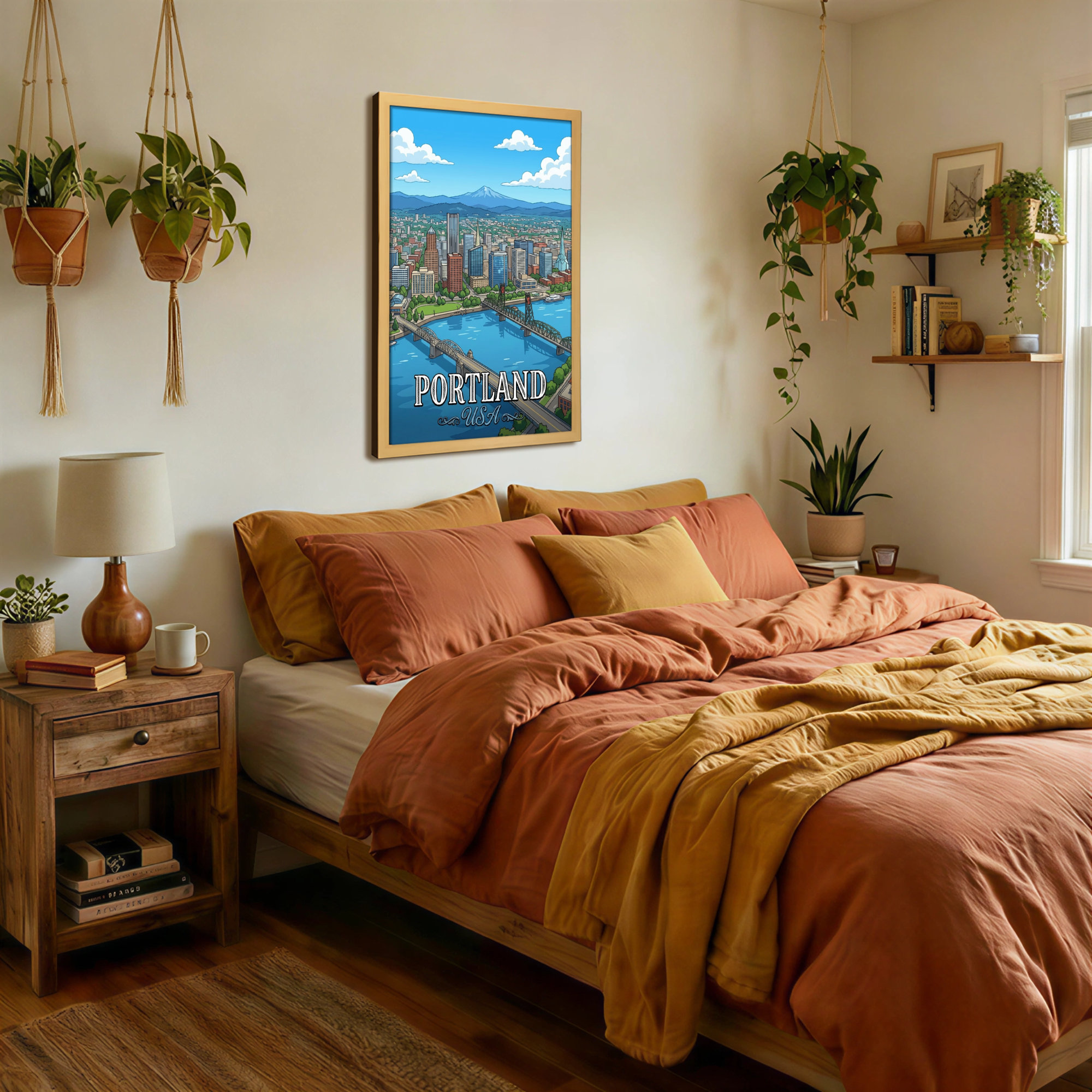 Latitude Run® Scenic & Cityscapes Portland Cityscape With River And ...