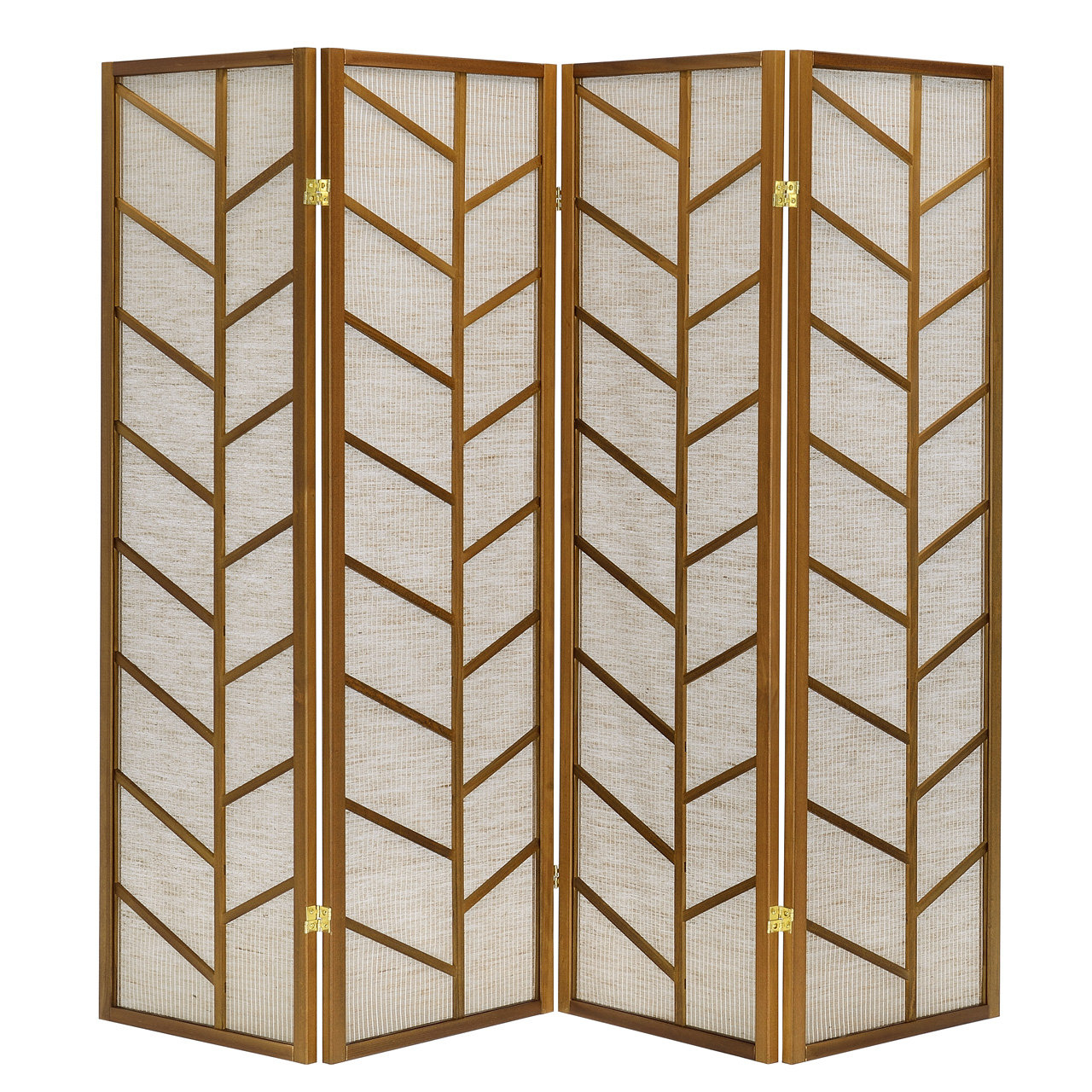 Legacy Decor Room Divider Screen With Jute Insert Geometric Cutout Wood ...