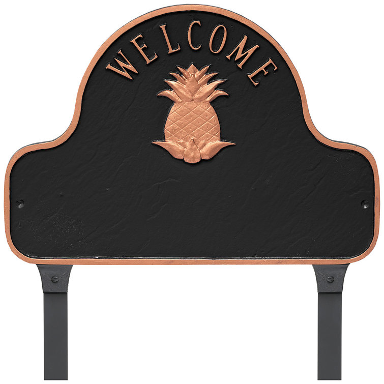 Montague Metal Products Pineapple Welcome Arch Address Sign Plaque with ...
