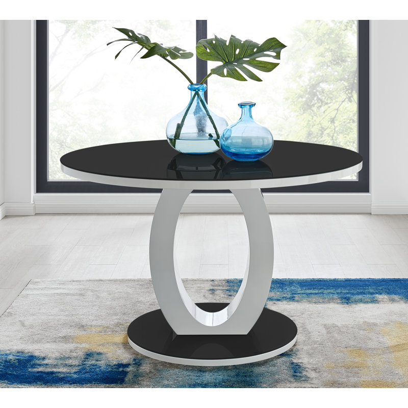 East Urban Home Scottsmoor Luxury High Gloss Round Dining Table ...