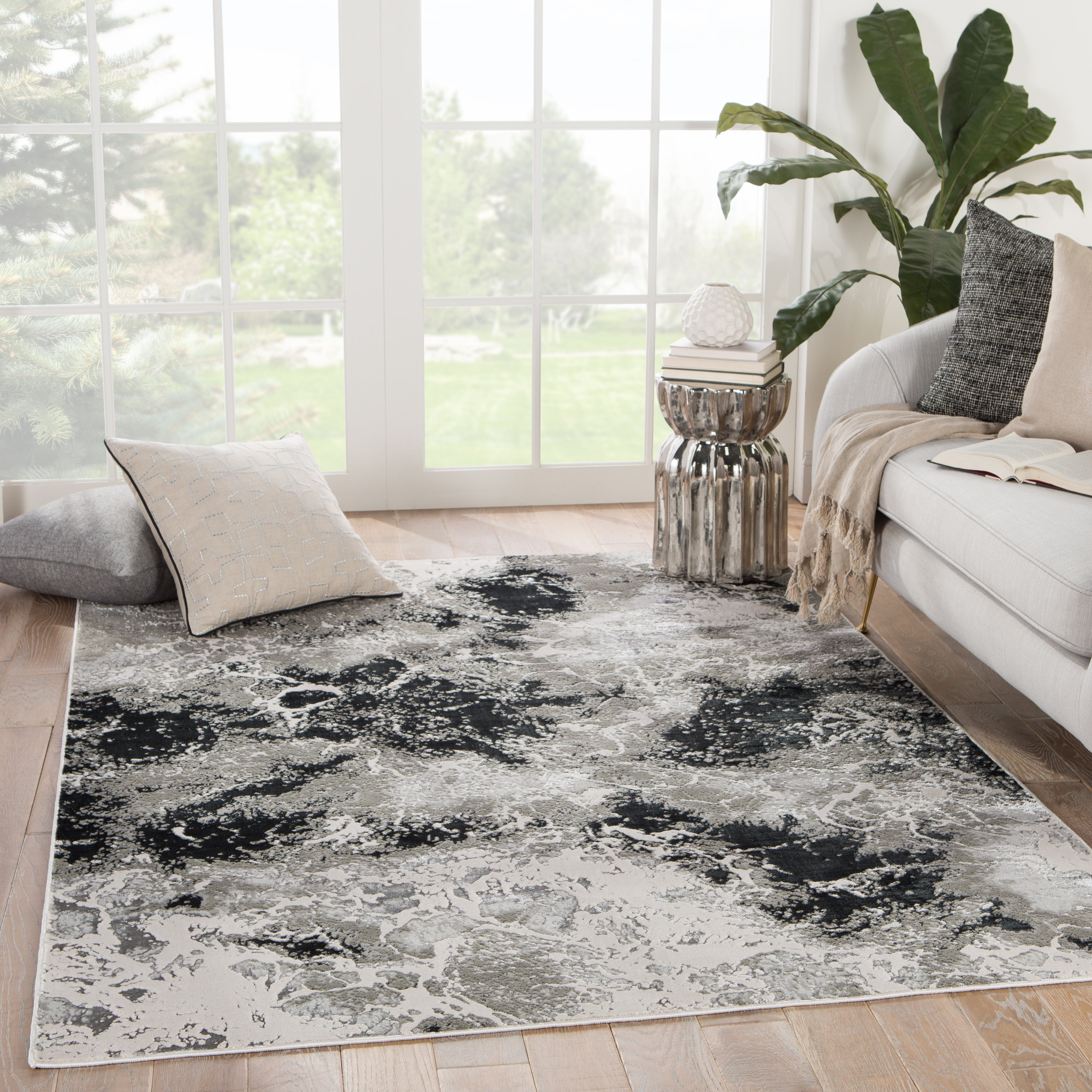 17 Stories Abstract Black/Gray Area Rug & Reviews | Wayfair