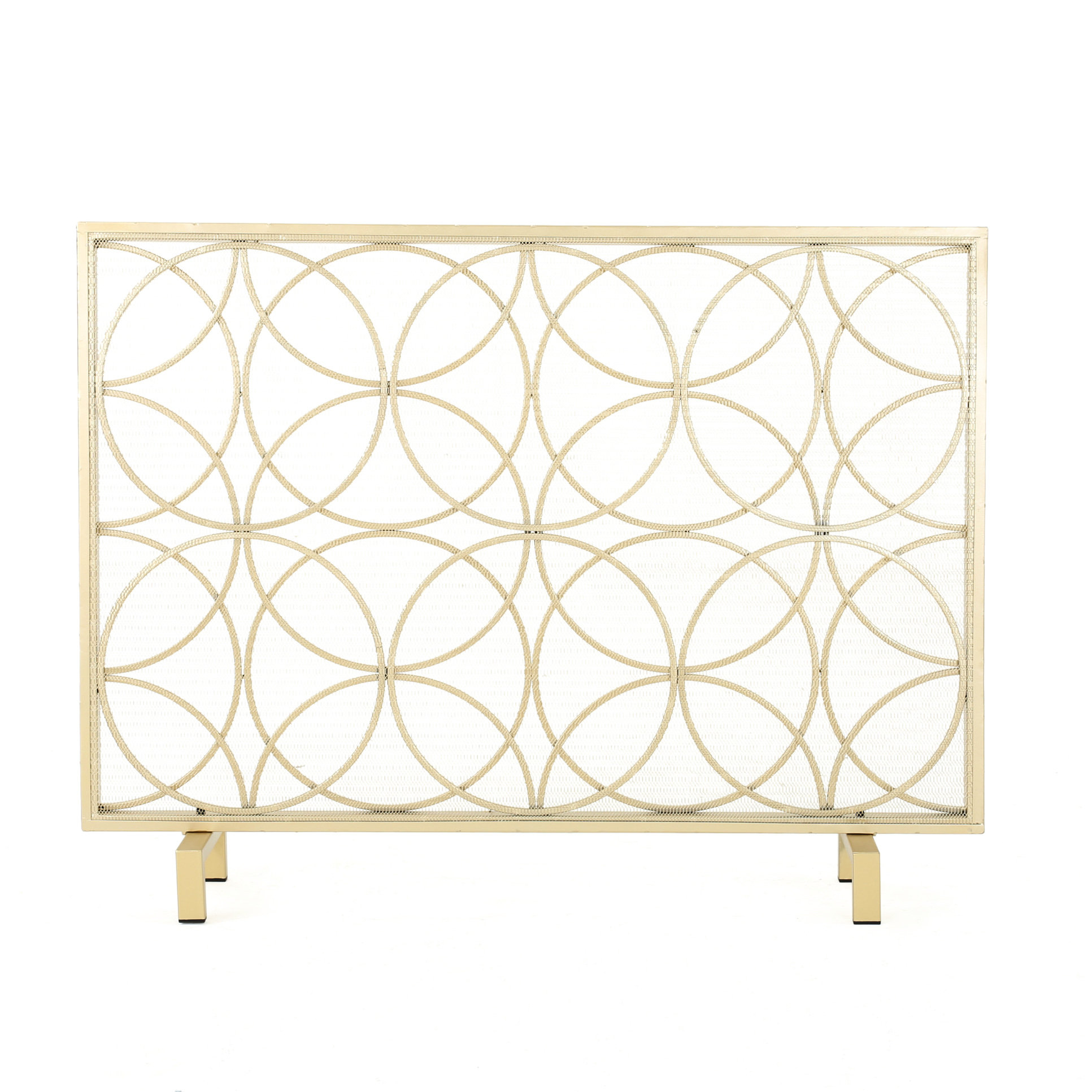 Mercer41 Elegant Iron Fireplace Barrier, Overlap Design, Single Panel ...