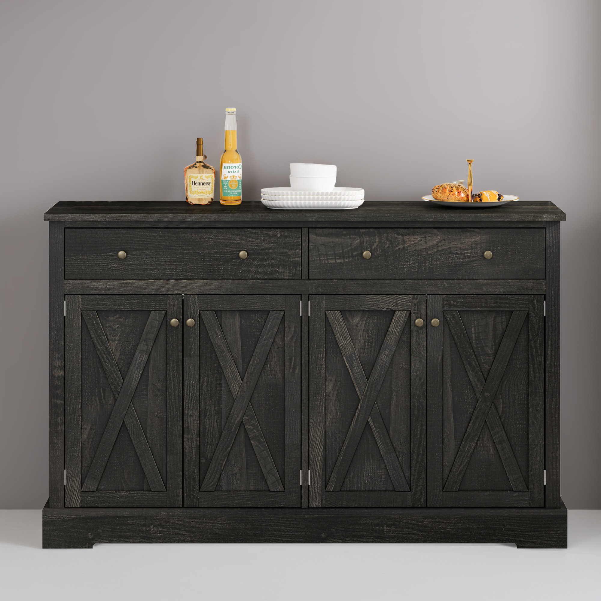 Rosalind Wheeler Console 55,14 po avec buffet et armoire de cuisine ...