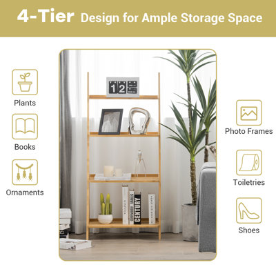 Latitude Run® Kazuha Latitude Run® 4-tier Bamboo Ladder Storage Rack ...