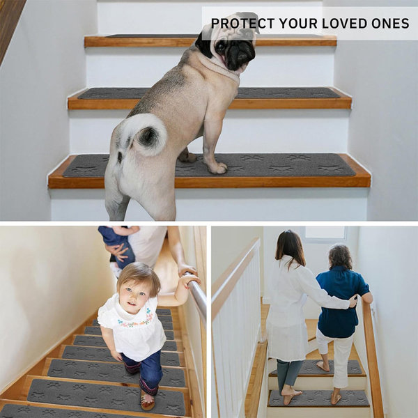 Lark Manor™ 8" X 30", 15 Pack Paw Print Non Slip Stair Treads Stair ...