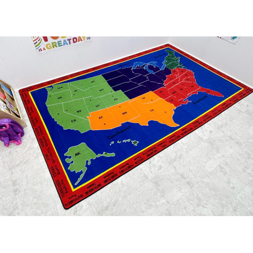 Kid Carpet The United States of America Map Rug | Wayfair