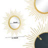 Mercer41 3 Set Gold Sunburst Mirrors For Wall Decorative Metal Mirrors ...