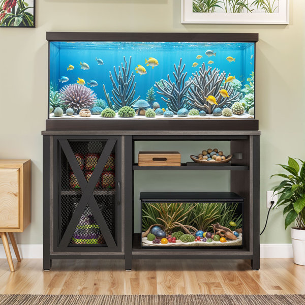 Tucker Murphy Pet™ Heavy-Duty Metal Aquarium Stand with Power Outlets ...
