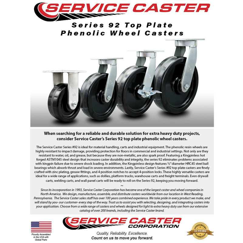 Service Caster Extra Heavy Duty Phenolic Caster | Wayfair
