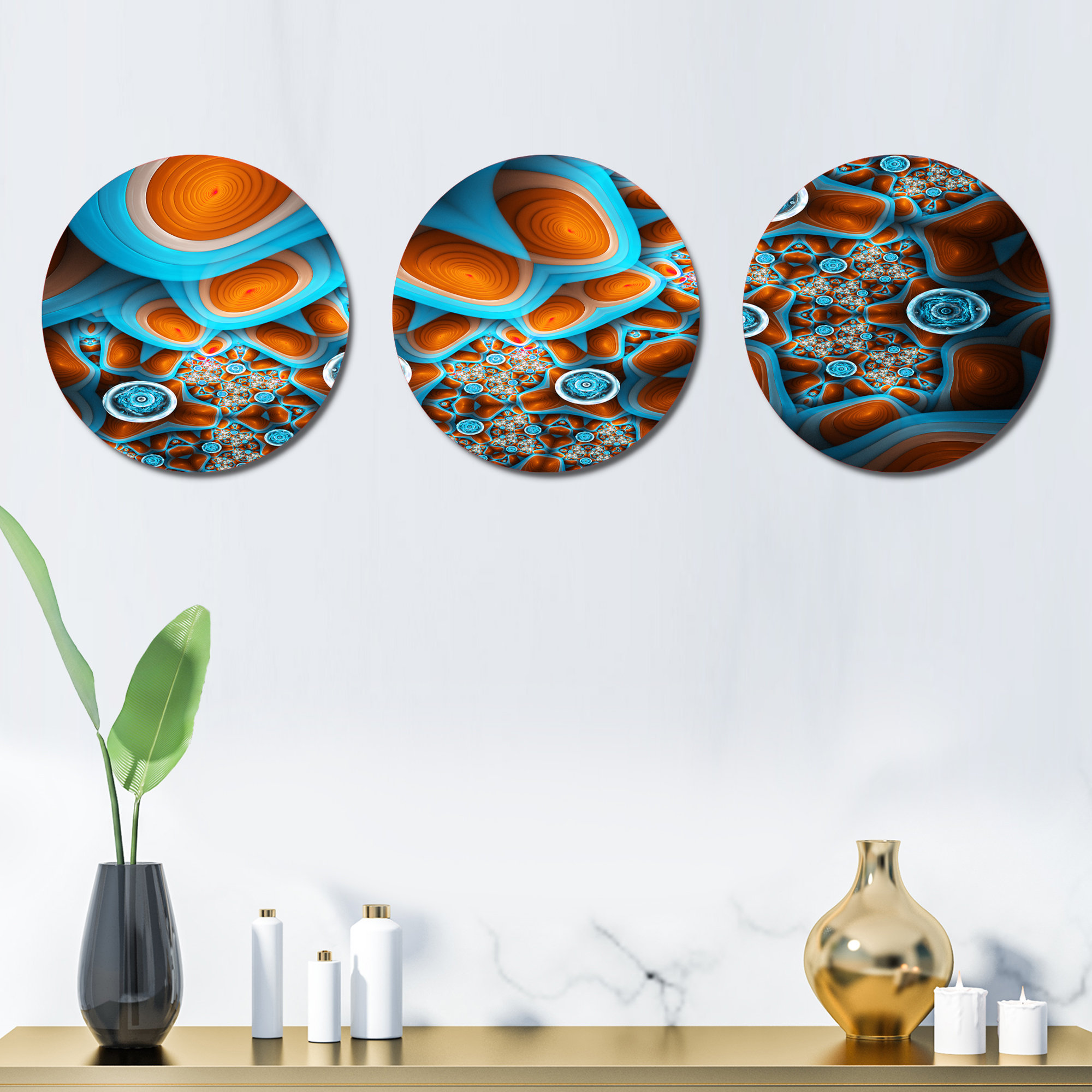 East Urban Home Brown Extraterrestrial Life Forms - Floral Metal Wall ...