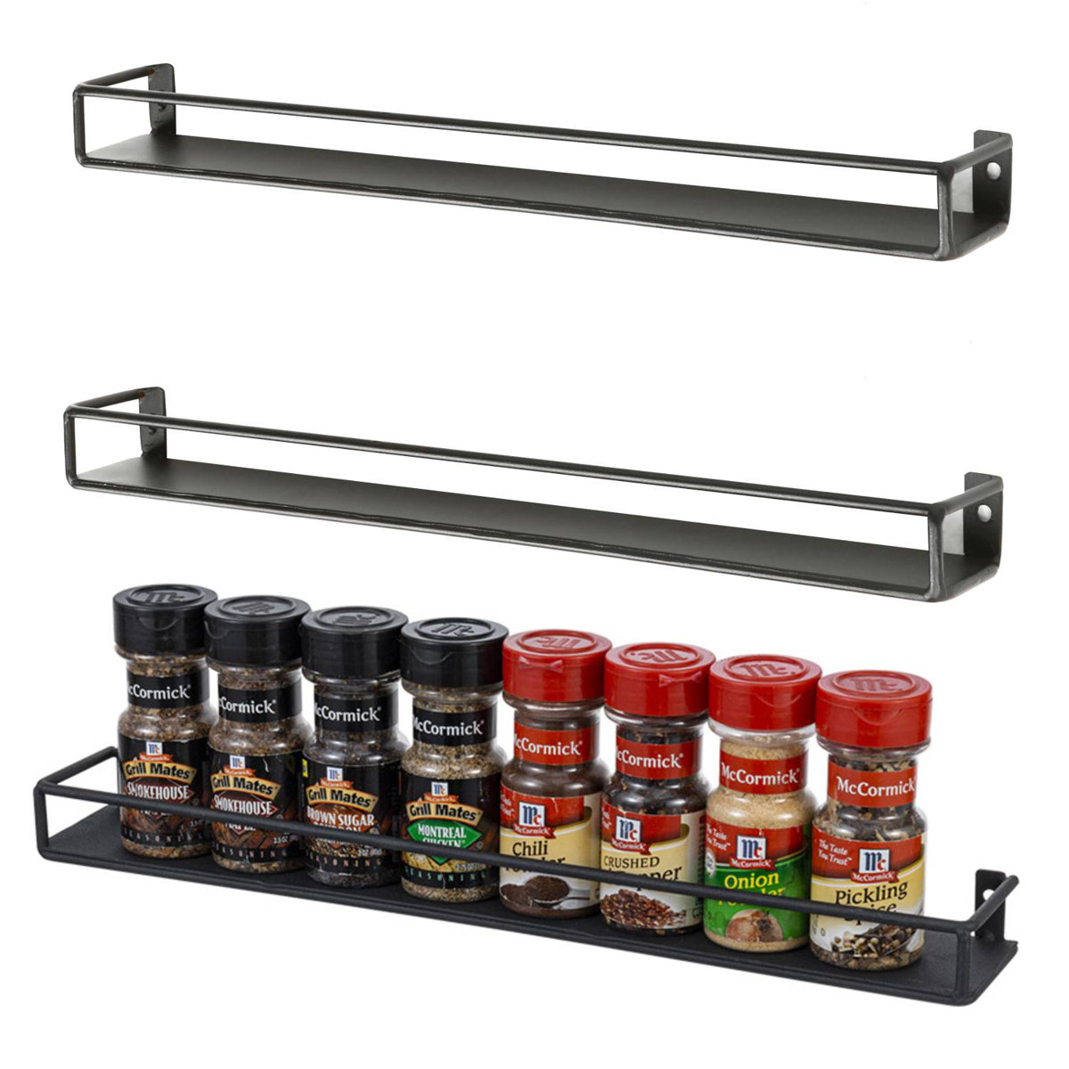 Wrought Studio™ 3 Piece Modern Matte Black Spice Rack | Wayfair