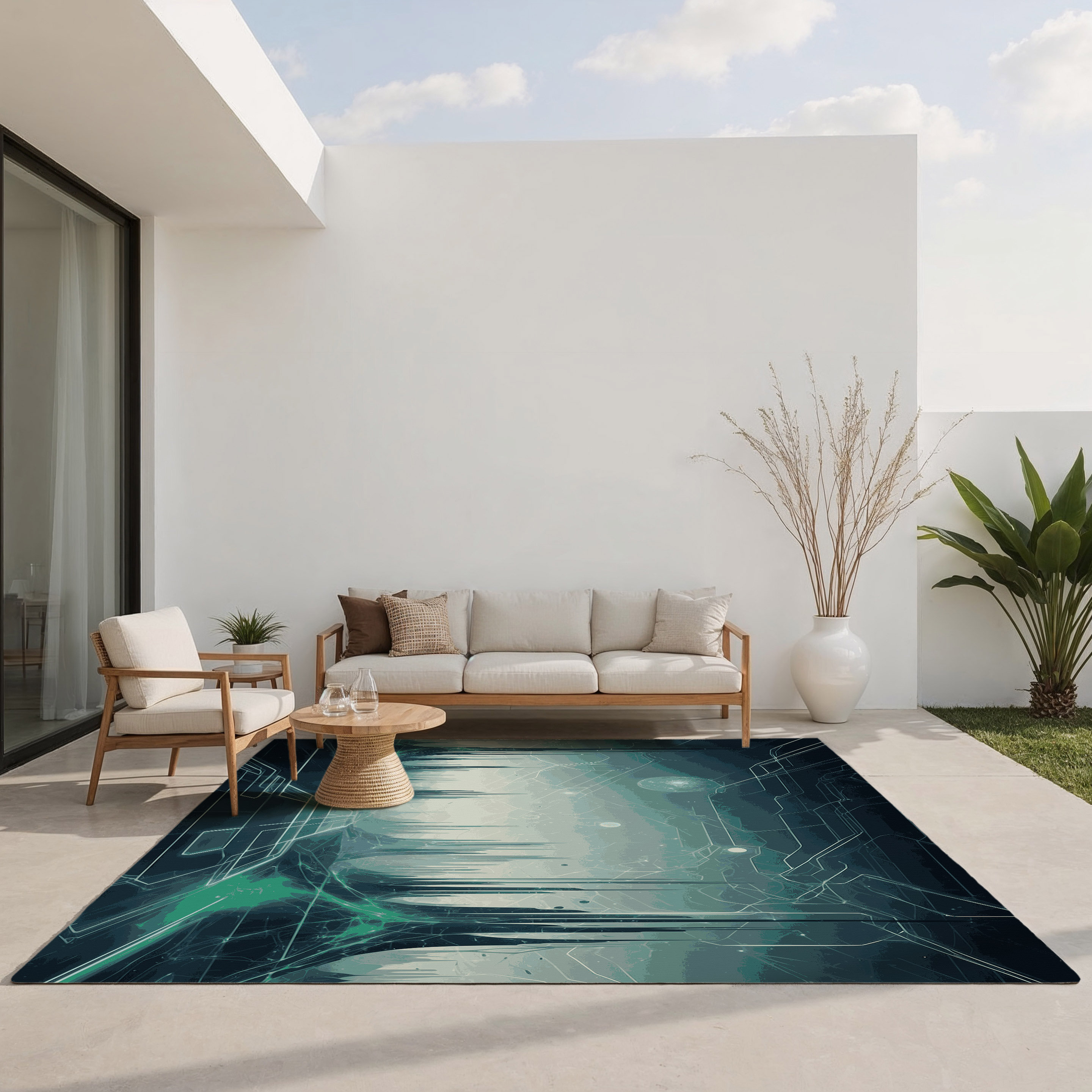 Wrought Studio™ Starlight Pattern Indoor And Outdoor Area Rug | Wayfair