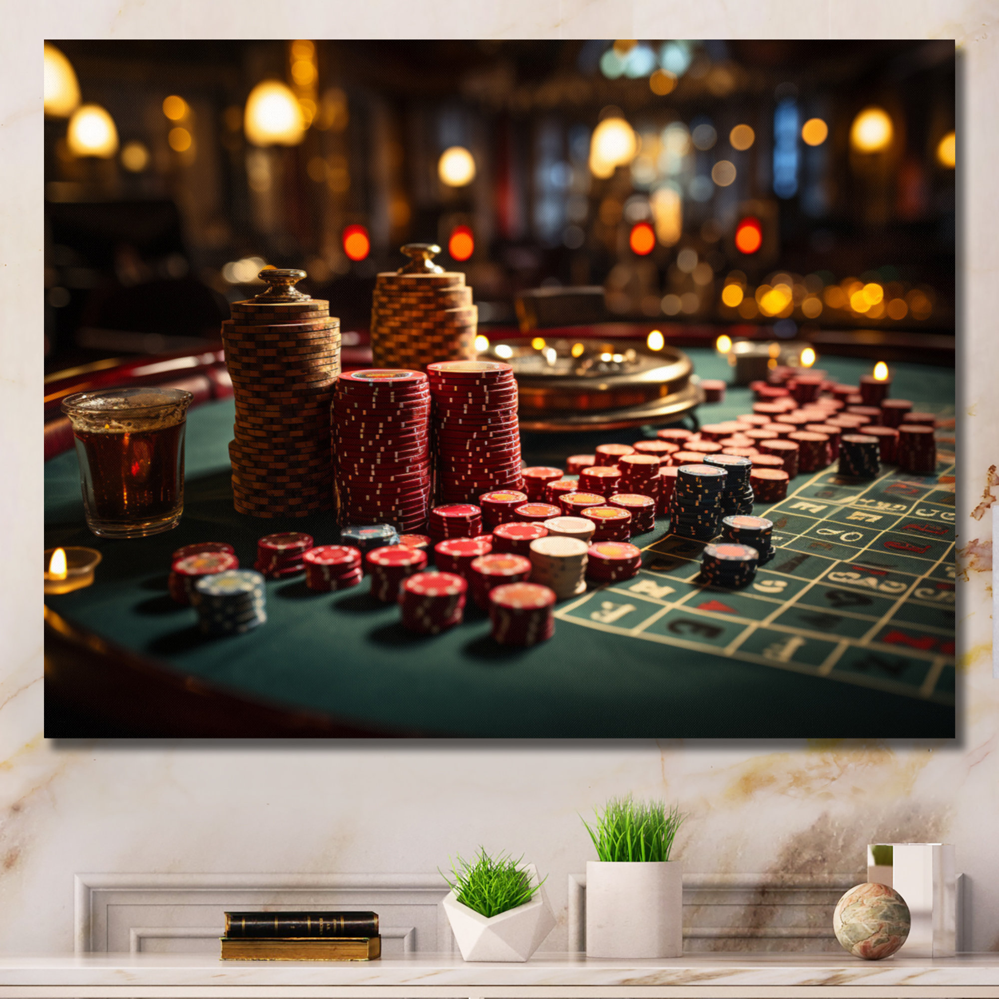 Latitude Run® Casino Royale Blackjack I Framed On Canvas Print ...