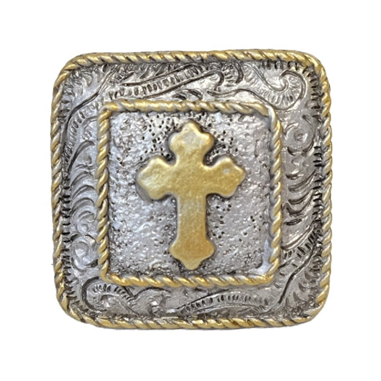 De Leon Collections Polyresin Tooled Belt Buckle With Cross Drawer Pull ...