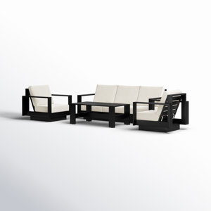 Joss & Main Sterling 4-Piece Outdoor Seating Group with Sunbrella ...