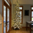 The Holiday Aisle® Johvan Deluxe Pre-Lit Slender Flocked Realistic Fir ...