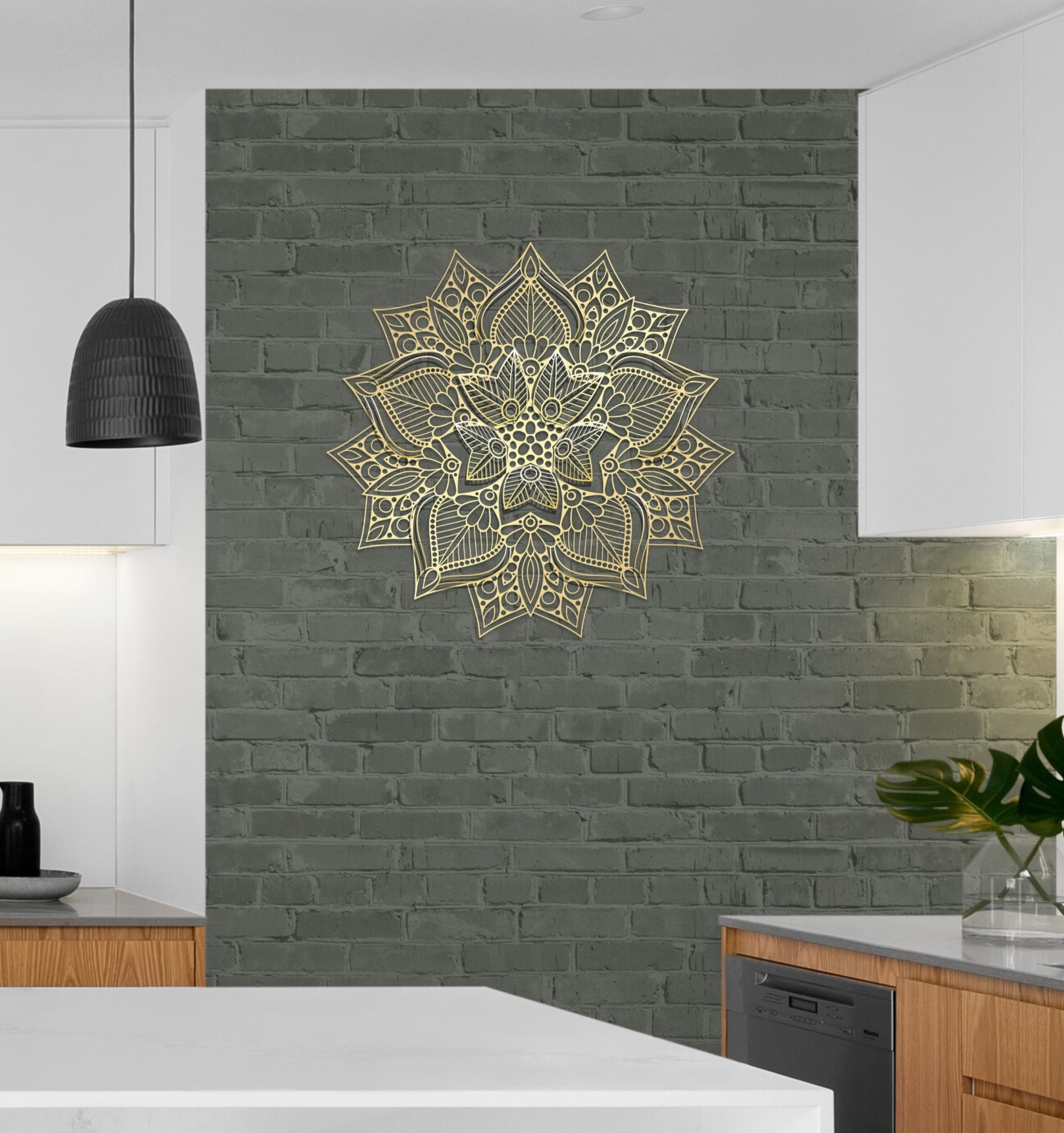 Bungalow Rose Metal Mandala Abstract Wall Hanging Décor, Creative ...