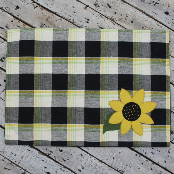 Rosalind Wheeler Sunflower Buffalo Check Placemat - Wayfair Canada
