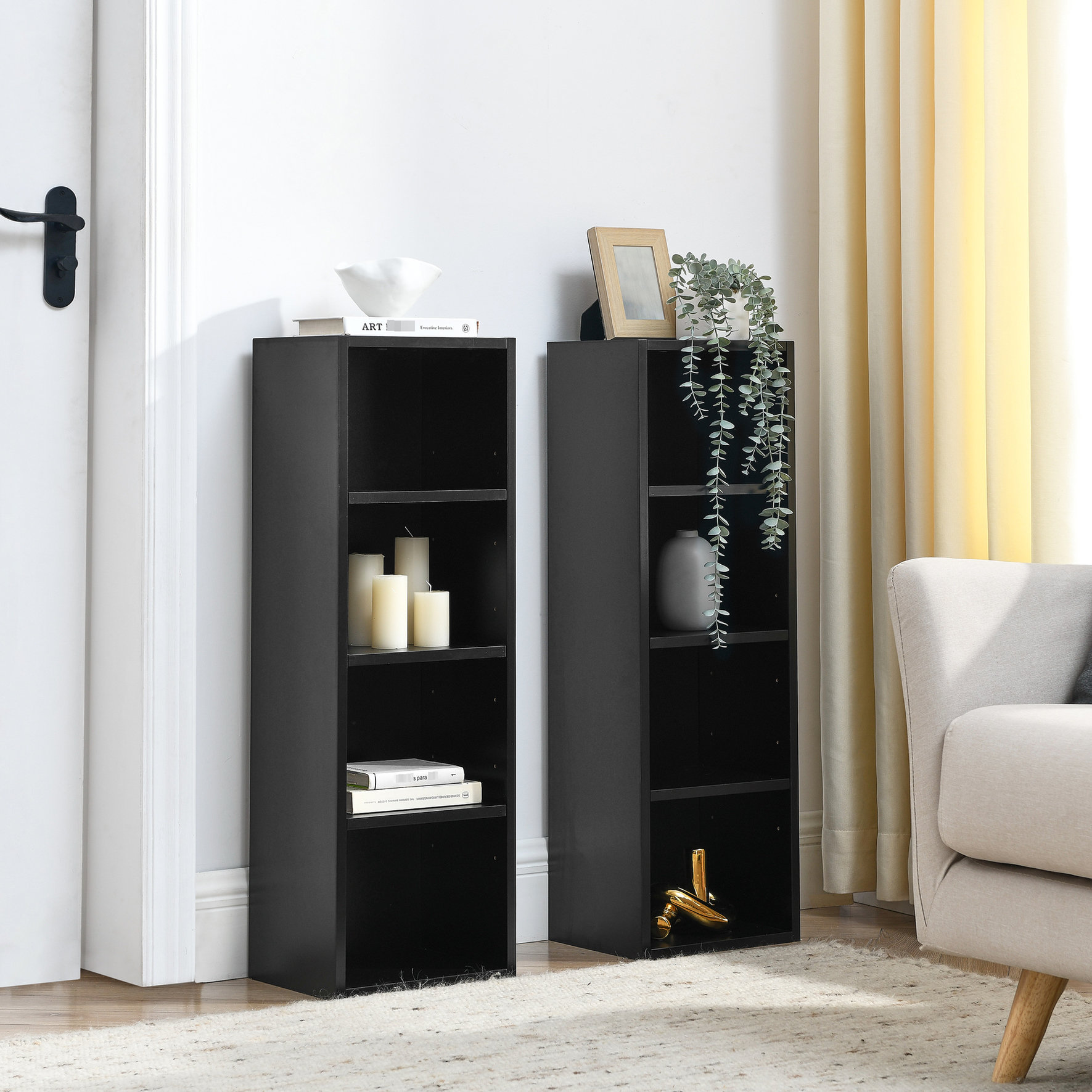 Latitude Run® Multi-functional Home Bookcase Storage - 8 Adjustable ...
