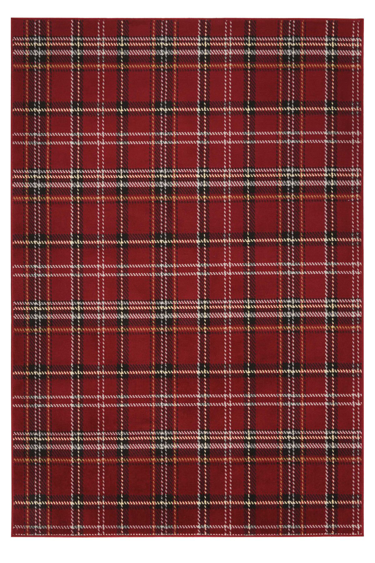 Rosalind Wheeler Red Plaid-Themed Woven Base Rug | Wayfair